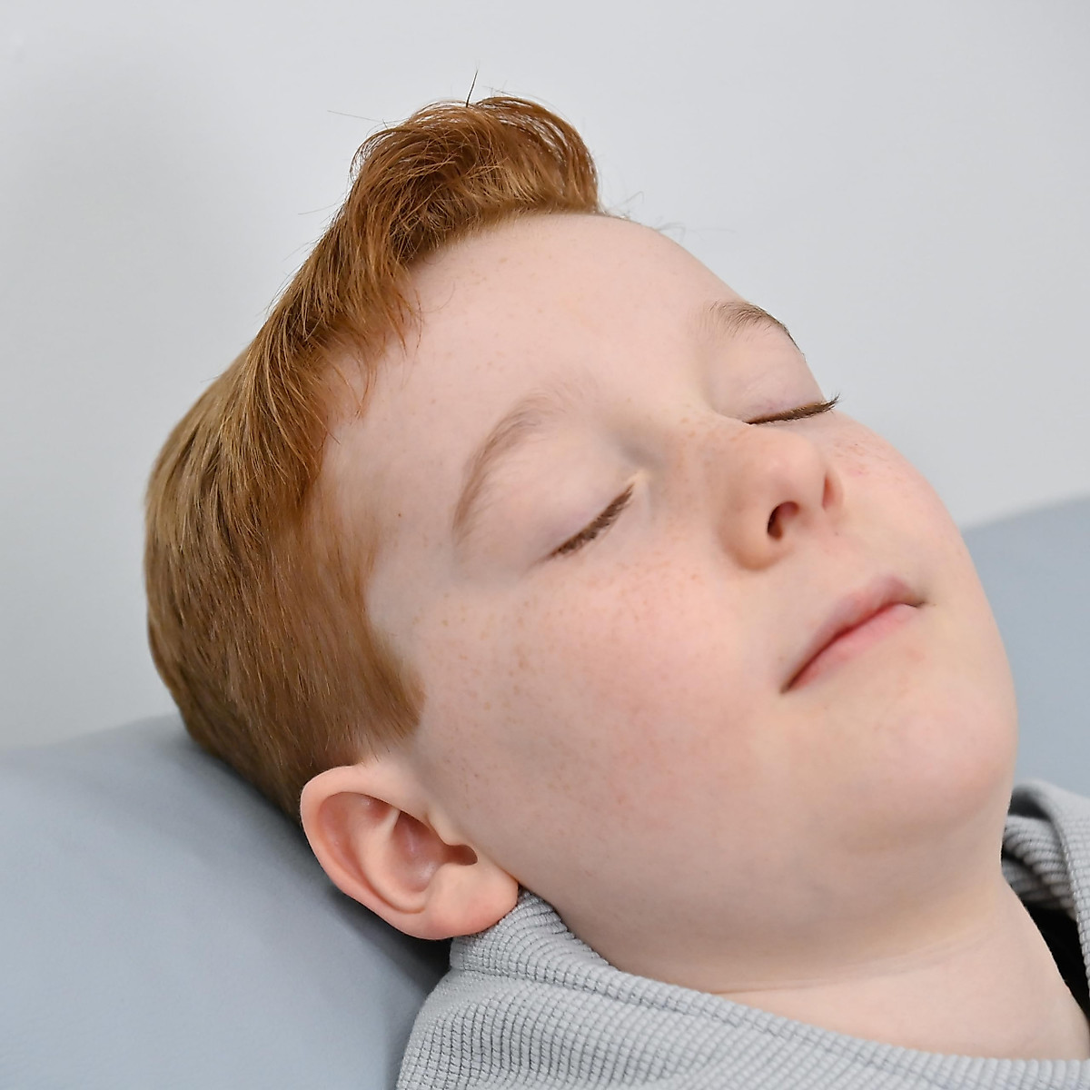 Children's Factory Cozy Chair and Ottoman Set, Flexible Seating Classroom Furniture, Comfy Kids Chairs, Fog Blue