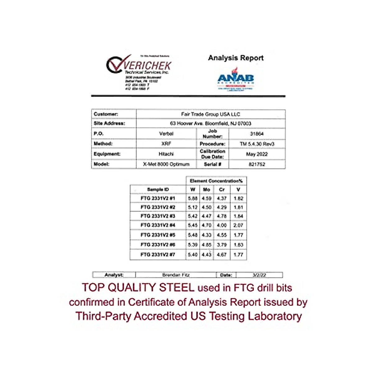 FTG USA Countersink Drill Bit Set 6 Pc #6 (9/64") Wood Countersink Drill Bit, Pro Pack Countersink Bit, 1 Extra Tapered Drill Bit for Countersink, 1 Stop Collar, 1 Hex Wrench