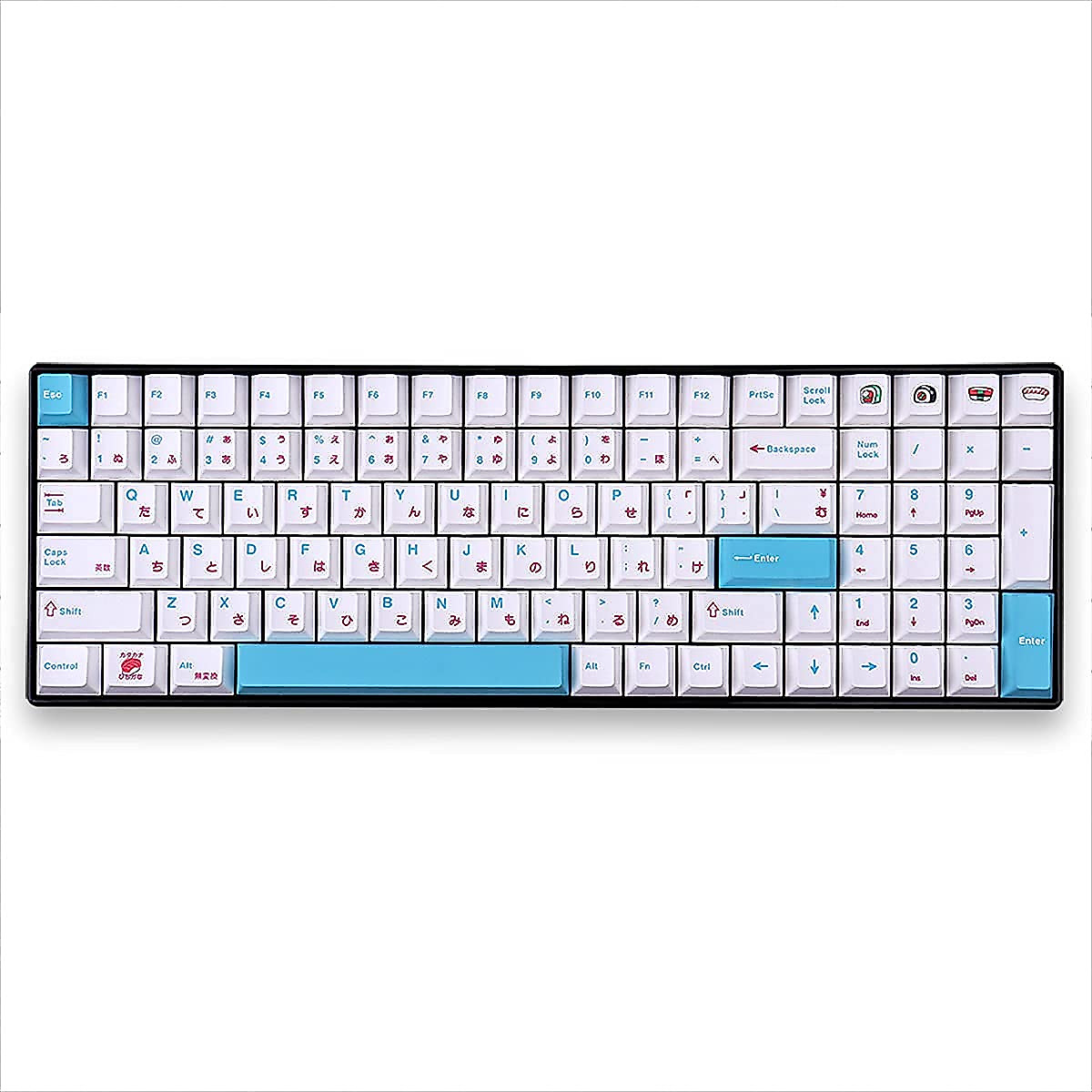 PBT White Japanese Keycaps 135 Keys Dye Cherry Profile with Key Puller Suitable for 104/87/84/61 60% MX Cherry Gateron Gaming Keyboard（135 Keycaps）