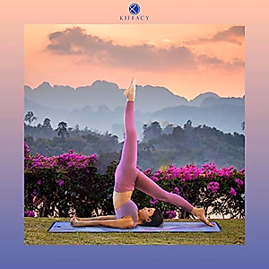 KIFFACY Travel Yoga Mat Foldable Lightweight - Non-Slip 1.5mm Thin Travel Hot Yoga Mat for Yoga Pilates Fitness Exercise, Light Eco Natural Rubber Portable Washable Suede Folding Mat w/Bag