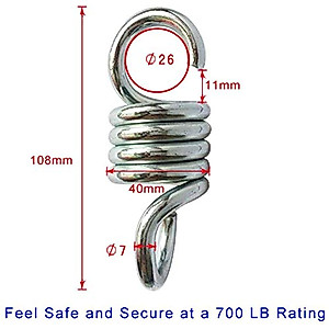 MEICOCO 700Lbs Weight Heavy Duty Hammock Spring for Hang Porch Swing Capacity Heavy Bag Spring