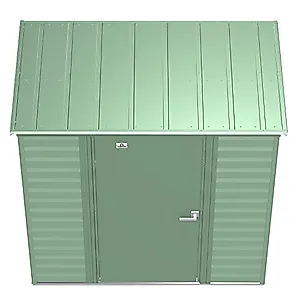 Arrow Select 6' x 4' Outdoor Lockable Steel Storage Shed Building, Sage Green