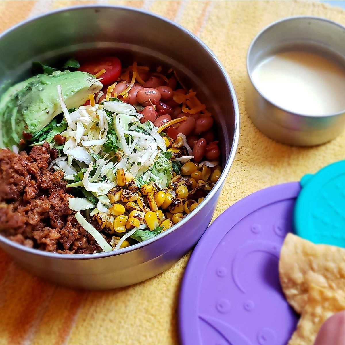 Ecolunchbox Stainless Steel Leak-Proof Large Round Food Container, Jumbo