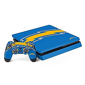 Skinit Decal Gaming Skin Compatible with PS4 Slim Bundle - Officially Licensed NFL Los Angeles Chargers Large Logo Design