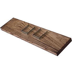 YYWUOJJ Wood Floating Shelves for Wall Decor, Rustic Wall Shelves for Bedroom Bathroom Kitchen Living Room, Set of 4 Light Walnut 24 Inch