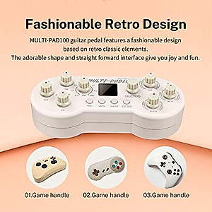 Donner Multi Effects Pedal Multi-Pad100, 5 Effects 7 Amp Modes 40 Drum Rhythms with Tuner Function, Reverb Delay Chorus Flanger Tremolo, Drum Machine for Electric Guitar and Bass