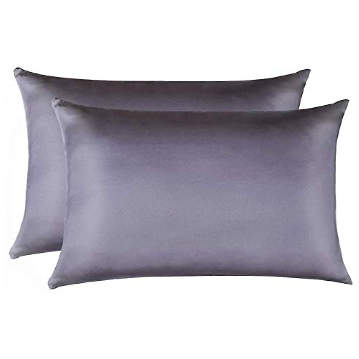 Jocoku 100% Mulberry Silk Pillowcases Set of 2 for Hair and Skin and Super Soft and Breathable Queen Size Nature Silk Pillowcases (Queen, Gray)