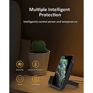 BUBEYYIE Fast Wireless Charger 10W Charging Stand Compatible with iPhone 13 12 11 Pro XR XS X 8 Plus Samsung Galaxy S20 S10 Note 20 10 Google LG and Other Cell Phones…