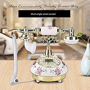 Yoidesu Retro Landline Telephone, European Old Fashioned Classic Fixed Digital Telephone with Push Button LCD Display, Automatic Detection to FSK/DTMF Caller ID, for Home Office Hotel Decor