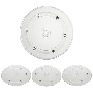 WOPPLXY 4Pcs 6 Inch Lazy Susan Turntable Acrylic Ball Bearing Rotating Tray, Rotating Swivel Base Clear Acrylic Plates for Kitchen Countertop, Pantry, Cabinet, Spices, Makeup(360˚ Rotation)