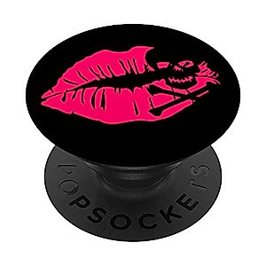 Kiss Lips Skull Pink PopSockets PopGrip: Swappable Grip for Phones & Tablets