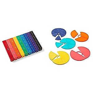 hand2mind Rainbow Fraction Tower Cubes, Montessori Math Materials, Fraction Manipulatives & Plastic Connecting Fraction Circles, Fraction Manipulatives, Unit Fraction, Rainbow Circle