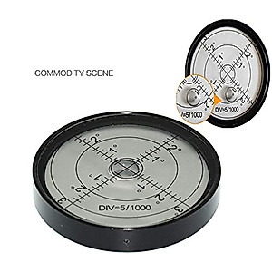 XMLEI Levels High Precision Round Bullseye Bubble Aluminium Case Bullseye Spirit Bubble Surface Level Round Inclinometers for Surveying Instruments and Tribrachs, Ø60mm,Accuracy 15'/2