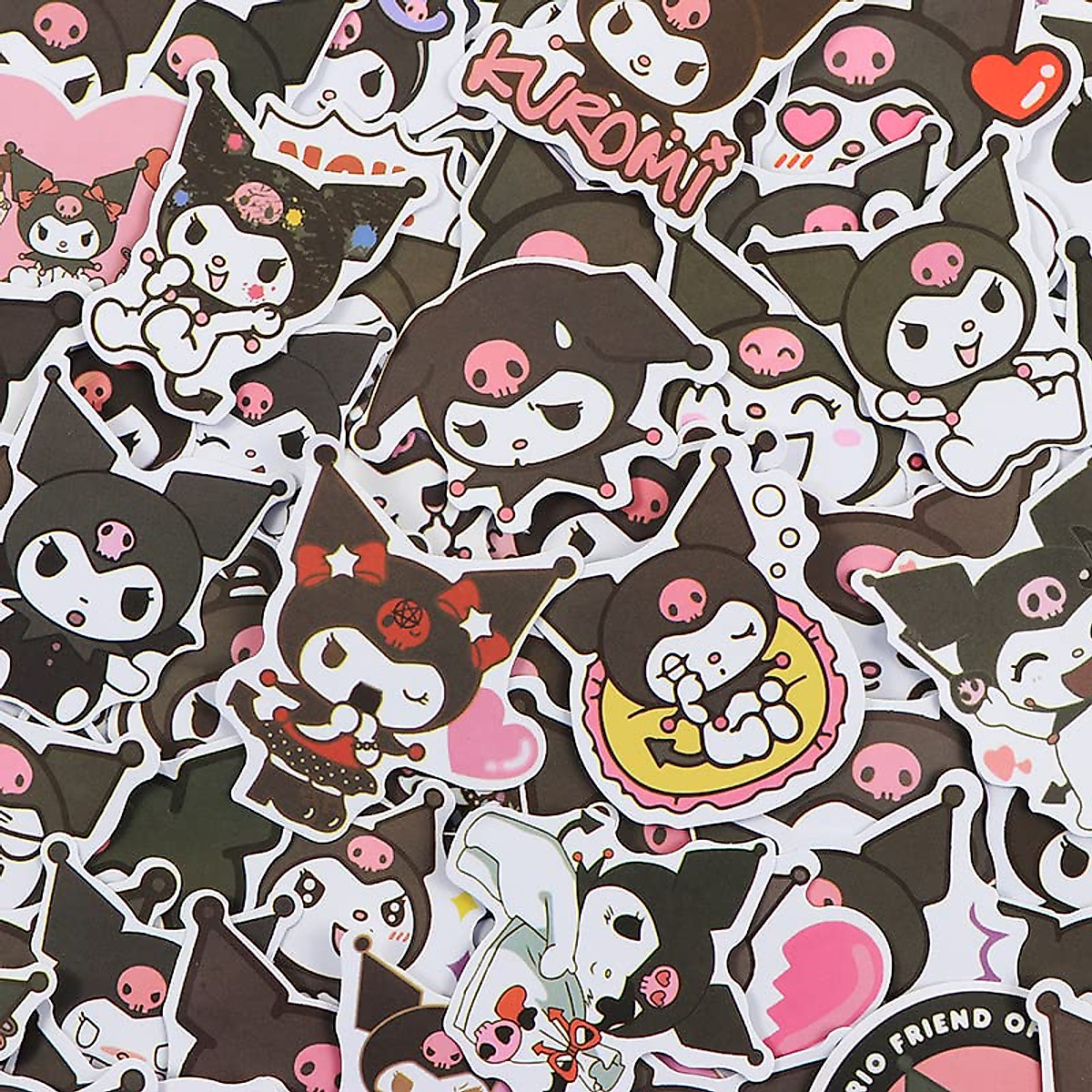 Funnwish 50Pcs Cute Stickers Kawaii Stickers Kuromii Stickers Packs Stickers for Water Bottle Laptop Computer Phone Case Luggage Notebook Decals Stickers for Kids Teen Adults