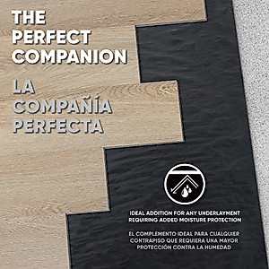 ROBERTS 70-115 Moisture Barricade Underlayment Film, for Vinyl, Laminate SPC, Engineered Wood Floors, 6 mil. Thick, Polyethylene, 120 Sq. Foot Roll, Black