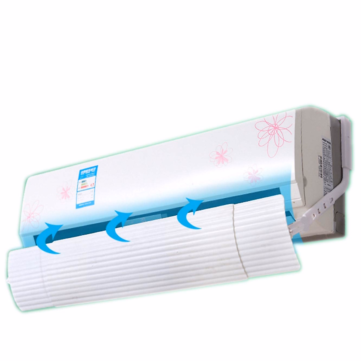 Adjustable Foldable Air Conditioner Deflector Confinement Air Deflector Outlet Air Wing Air Cooled Baffle Wind Direction Telescopic Windshield for Home