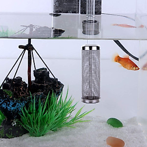 Senzeal 12mm Aquarium Filter Intake Cover Stainless Steel Fish Tank Fish Shrimp Mesh Net Filter Guard for Aquarium Fish Tank