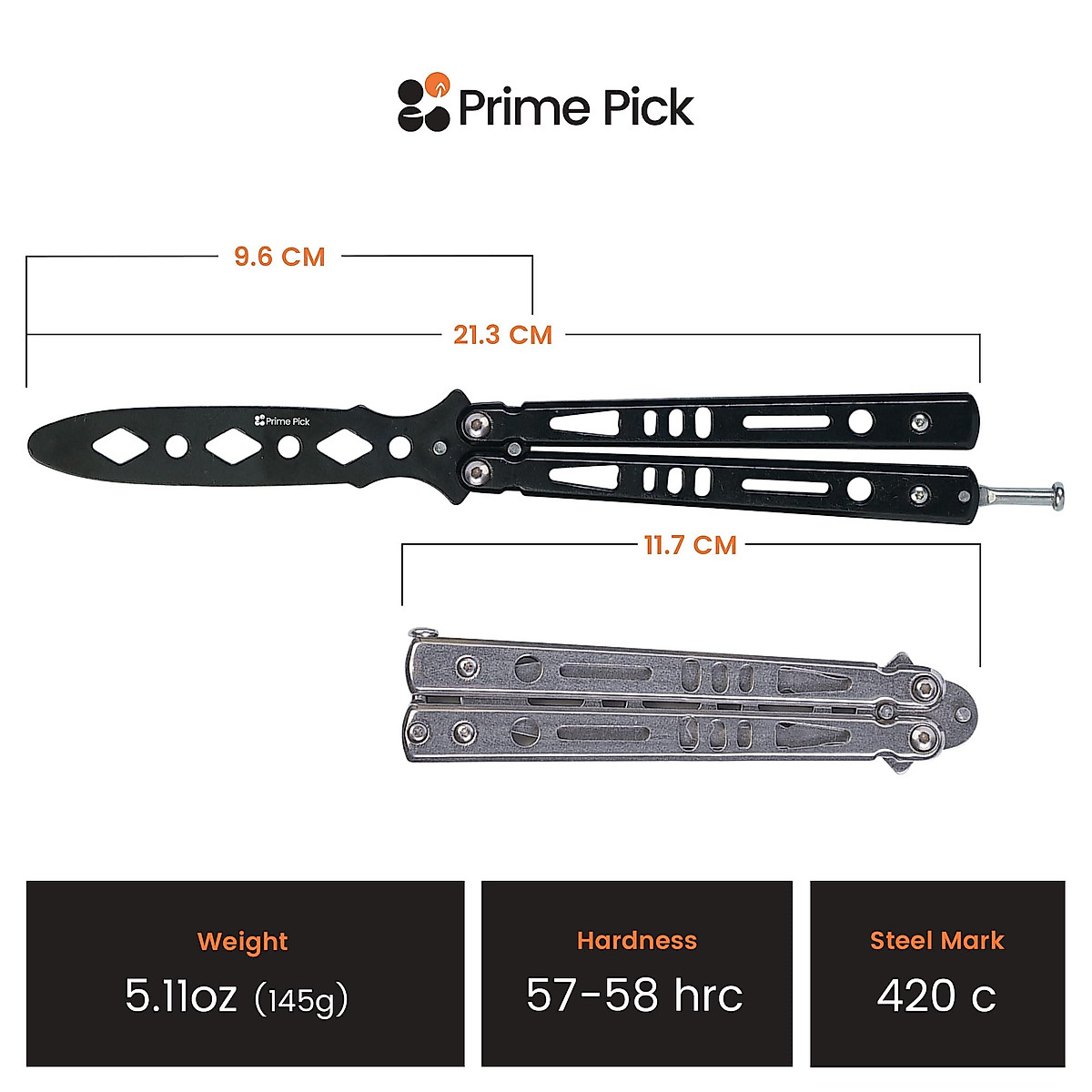 Butterfly Knife, Balisong Trainer Unsharpened Blade, 2 Practice Knives Set with Pouches Fully safe Not Real Blades