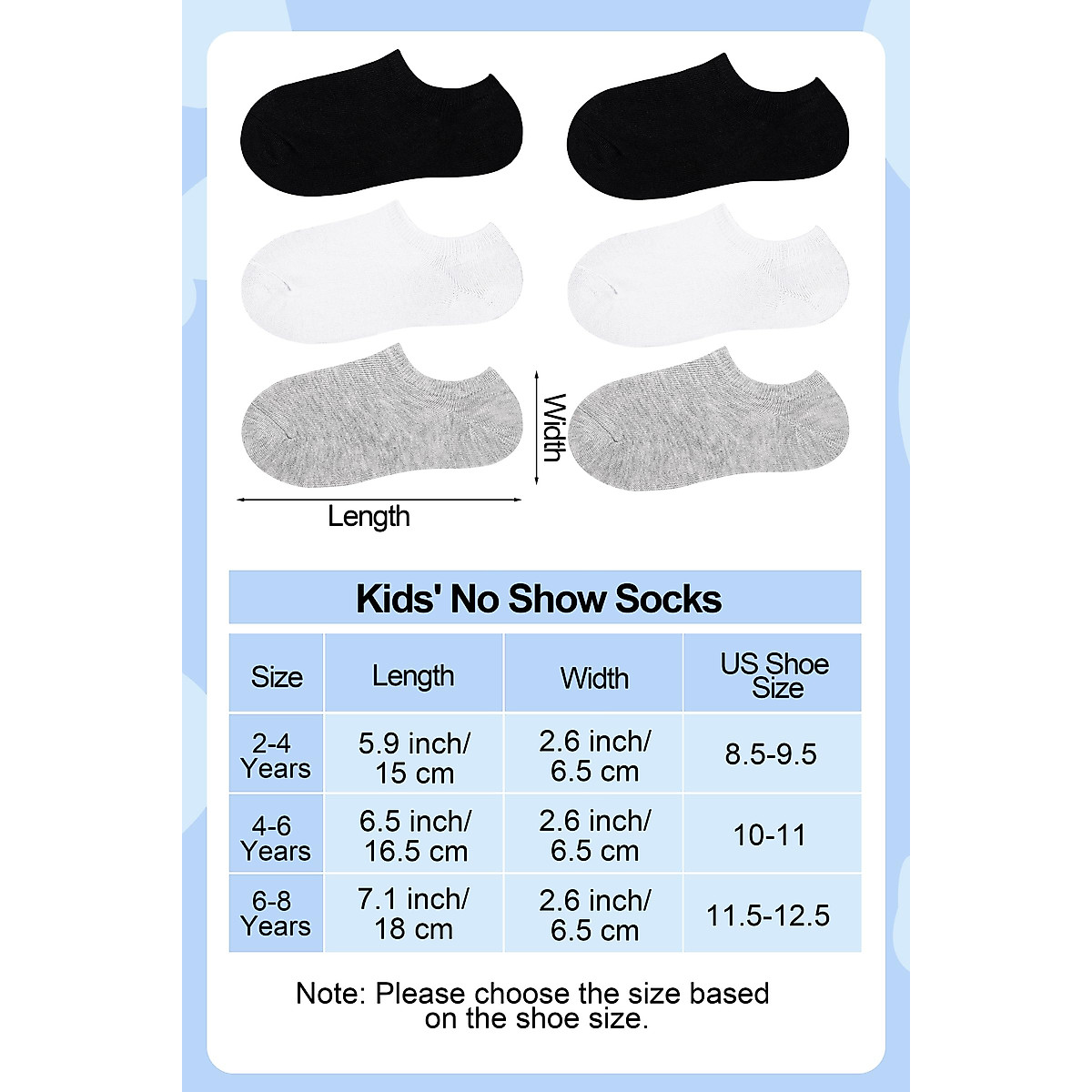 Cooraby 15 Pairs No Show Socks Kids Socks Anti-slip Low Cut Socks for Girls Boys Ankle Athletic Socks