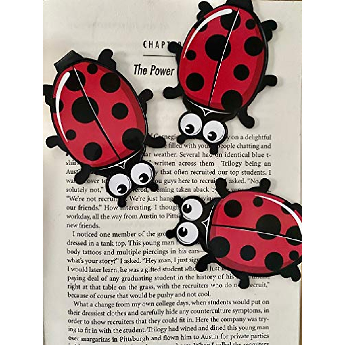 Ladybug Bookmarks - (Set of 20 Book Markers) Bulk Animal Bookmarks for Students, Kids, Teens, Girls & Boys. Ideal for Reading incentives, Birthday Favors, Reading Awards and Classroom Prizes!