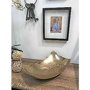 Modern Day Accents 3533 Cucha Large Scoop Gold Bowl, Shiny, Aluminum, Tabletop, Accent Piece, Centerpiece, Fruit Bowl, Fruit Holder, Potpourri Bowl Home Office or Room Decor 17.25"L x 9.75"W x 5.5"H