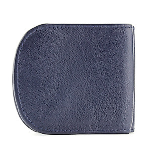 Leather Impressions Minimalist Card Holder for Everyday Style - Long lasting Card Wallet Featuring Two Card Slots And a Snap Pocket Closure With Strong Push Button- Fine Stitched Women Wallet (Navy)