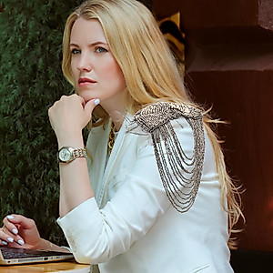 2 Pcs Blazer Metal Tassel Epaulet Beaded Badge with Pins Beads Shoulder Jewelry Epaulettes Men and Women Uniform Accessories