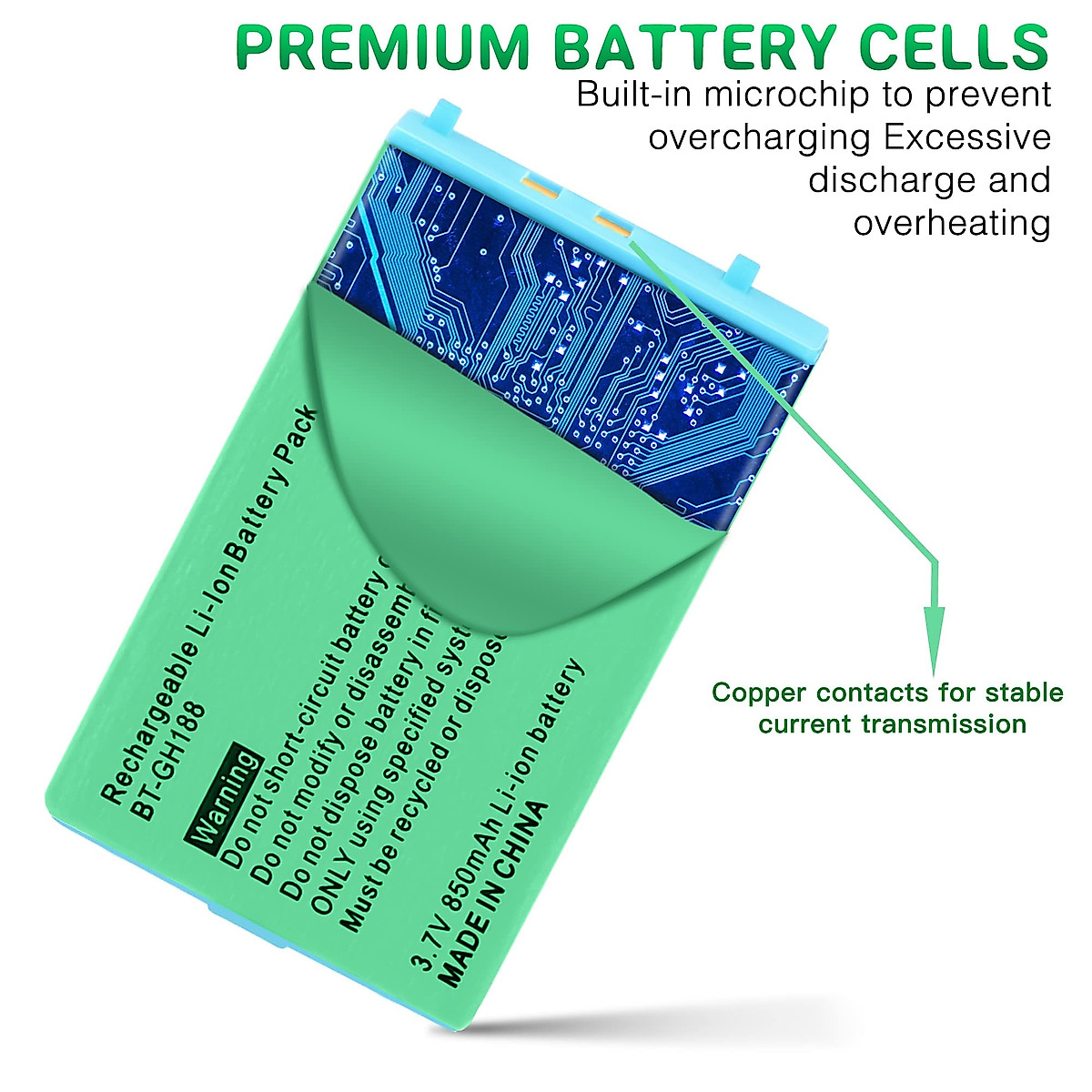 Xahpower Gameboy Advance SP Games Accessories Kit, 1 Pack Charger Cable and 1 Pack Battery Pack for Game Boy Advance SP Systems(GBA SP)