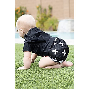 Cheeky Cloth One Size Reusable Swim Diaper (Black w/White X)