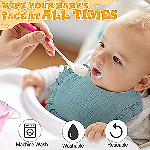 10 Pcs Muslin Baby Bibs Drool Teething Bibs Lap Shoulder Baby Bibs Cotton Drool Bibs Absorbent Baby Bandana Bibs for Unisex Boys Girls 0-6 Months Baby Teething and Drooling, Assorted Styles