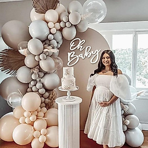 MASTRON Oh Baby Sign for Baby Shower Backdrop - Felt Oh Baby Sign Party Banner Boy Girl Baby Shower Decorations Gender Reveal 1st Birthday Party Photography Background - White