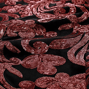 PJ PAUL JONES Men's Suit Jackets Velvet Sequins Tuxedo Jacket Shawl Lapel Slim Fit Casual Blazer for Men Dinner Wine Red 2XL