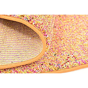 Unique Loom Estrella Collection Rustic, Distressed, Modern, Abstract Area Rug, 8 ft, Orange/Black