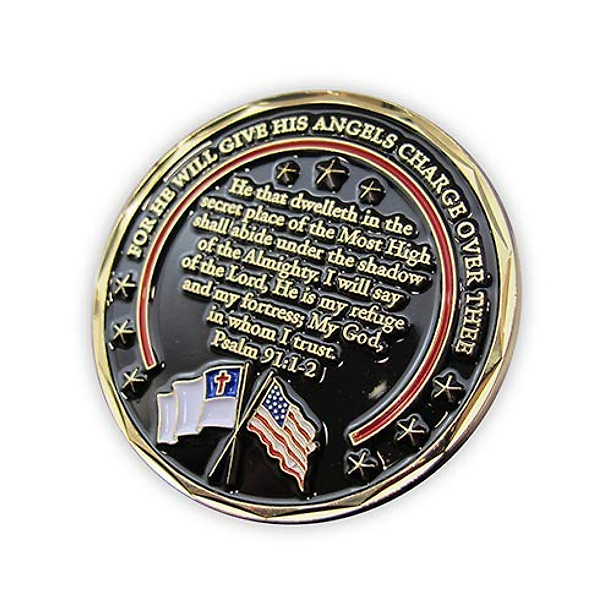 Firefighters Coin, Firefighter Challenge Coin, Pocket Token of Appreciation and Protection. “My God, in whom I Trust”. Gold-Color Plated Challenge Coin. Firefighter Souvenir, Psalm 91 Gift