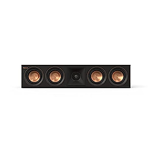 Klipsch Reference Premiere RP-404C II Center Channel Speaker with Shallow-Depth Sealed Design and 4” Cerametallic Woofer for Crystal-Clear Home Theater Dialogue in Ebony