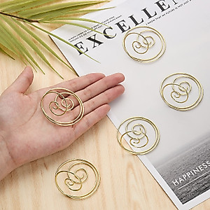 CHGCRAFT 12Pcs Spiral Place Card Holders Table Number Holders Spiral Metal Name Card Holder Stands for Photos Food Signs Memo Wedding Party Restaurants, Light Gold