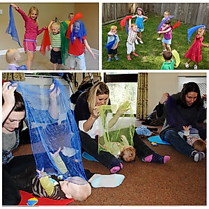 Lolakee Square Juggling Silk Dance Scarves for Kids 20 Pcs Music Scarves Dance Scarf Play Scarve for Children Movement Magic Tricks Scarves Activity Performance Props Accessories(10 Colors,24 Inches)