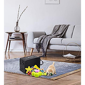 Geyecete basket dog toys Storage Bins with Handle,Decorative Basket Rectangular Soft felt dog toy box Organizer Basket Pet supplies-Dark Gray