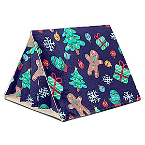 Y-DSIWX Guinea Pig House Bed, Rabbit Large Hideout, Small Animals Nest Hamster Cage Habitats Purple Christmas Tree & Gingerbreads