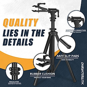 West Biking Bike Repair Stand,Heavy Duty Foldable Home Bike Workstands,Height Adjustable Bike Maintenance Stand, Portable Aluminum Bicycle Repair Stand For Heavy E Bike, Mountain Bike, Road Bike etc