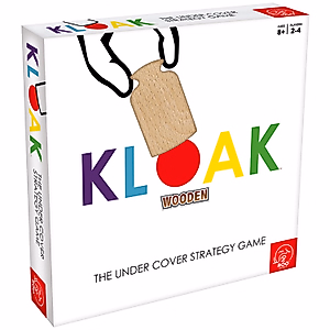 ROO Games Kloak - Wooden Strategy Board Game for Kids and Adults - for Ages 8-9-10-11+ - Kloak and Unkloak to Get Three in A Row - Premium Wooden Game