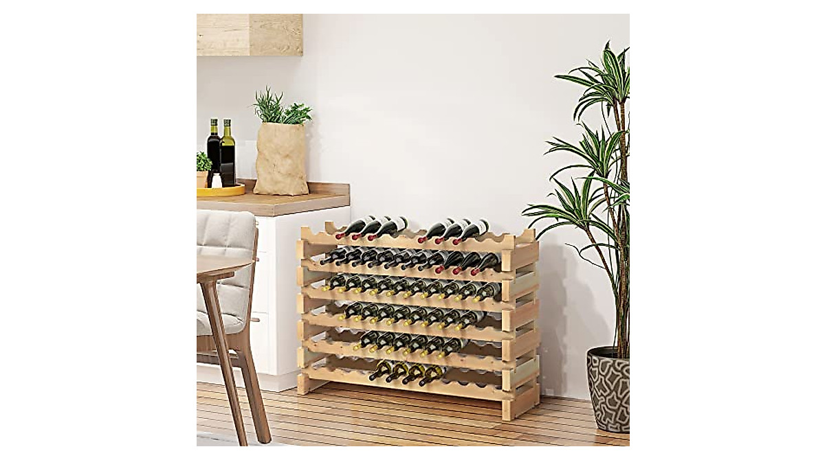HOMCOM 72-Bottle Stackable Wine Rack for Home Storage