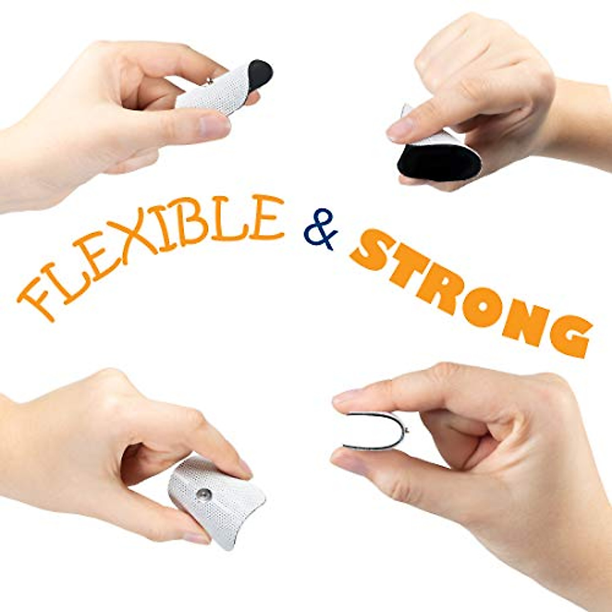 StimChoice TENS Unit Replacement Pads Snap Electrodes, 2"x 4" 24 Pack - Premium Quality TENS Pads - Compatible with TENS Machines with Snap Style Electrode Pads, Replacement Stim Pads, White