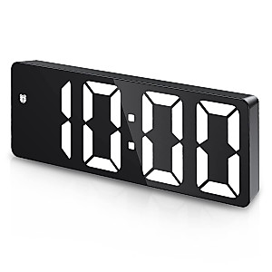 OQIMAX Digital Alarm Clock for Teens, Alarm Clocks with Large LED Display, USB/Battery Powered LED Desk Clock with Temperature Snooze 3 Adjustable Brightness Voice Control 12/24H for Bedrooms Kids