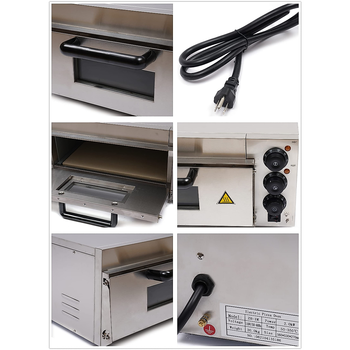 Countertop Electric Pizza Oven 14" Commercial Single Deck Layer Pizza Oven Pizza Drawer Toaster Oven for Home Restaurant Pizza Maker Baker Snack Oven