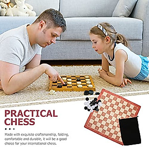 Portable Chess Board Games Tournament Chess Board Roll Up Chess Set Portable Folding Chess Board Tournament Chess Mat for Kids Xmas New Year Party Game Favors Travel Chess Mat