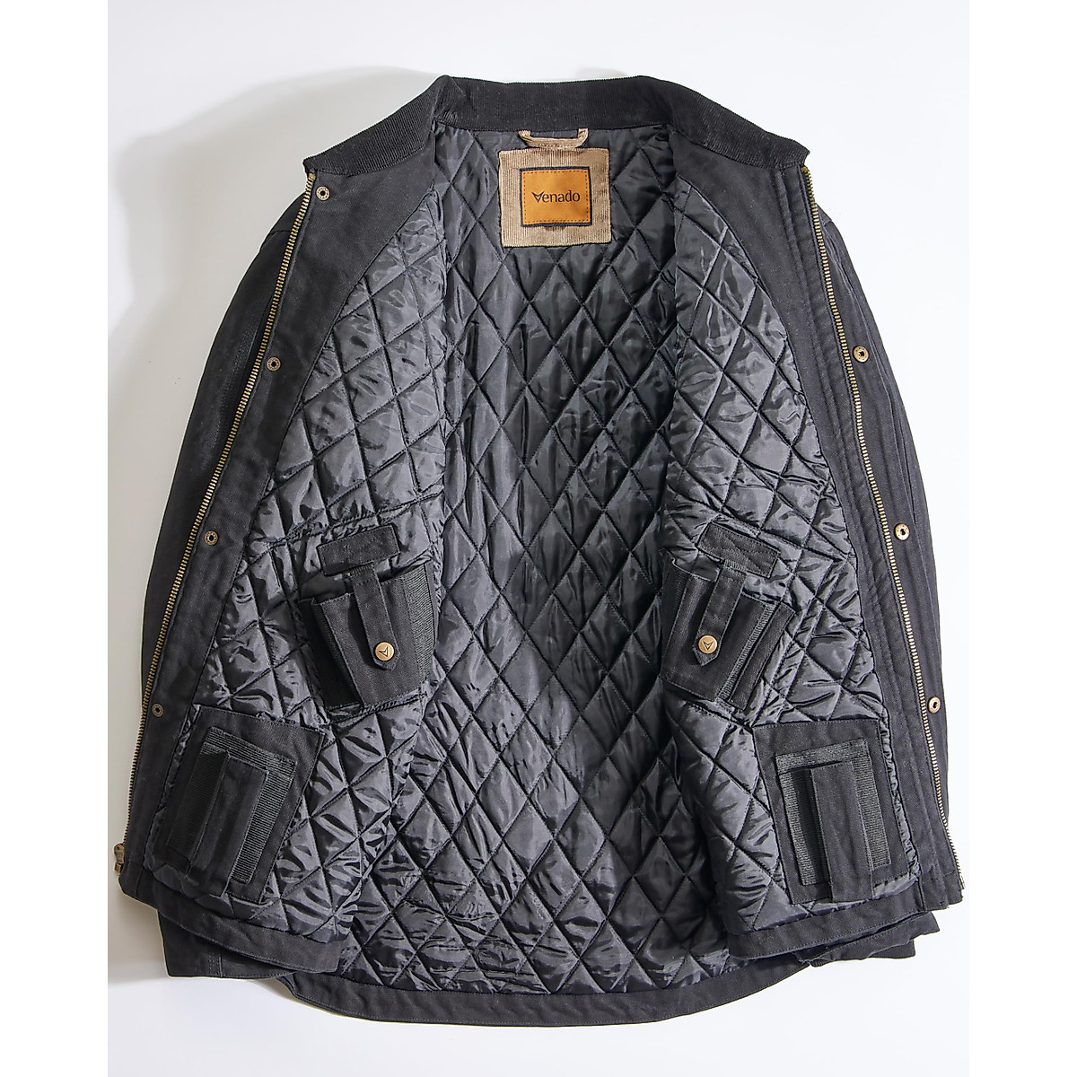 Venado Concealed Carry Jacket for Men - Heavy Duty Canvas - Conceal Carry Pockets (Black, X-Large Tall)