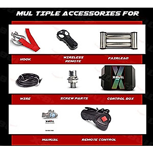 X-BULL - Towing Products & Winch - 12V Waterproof Wire Cable Electric Winch 13000 lb Load Capacity for Truck UTV ATU SUV