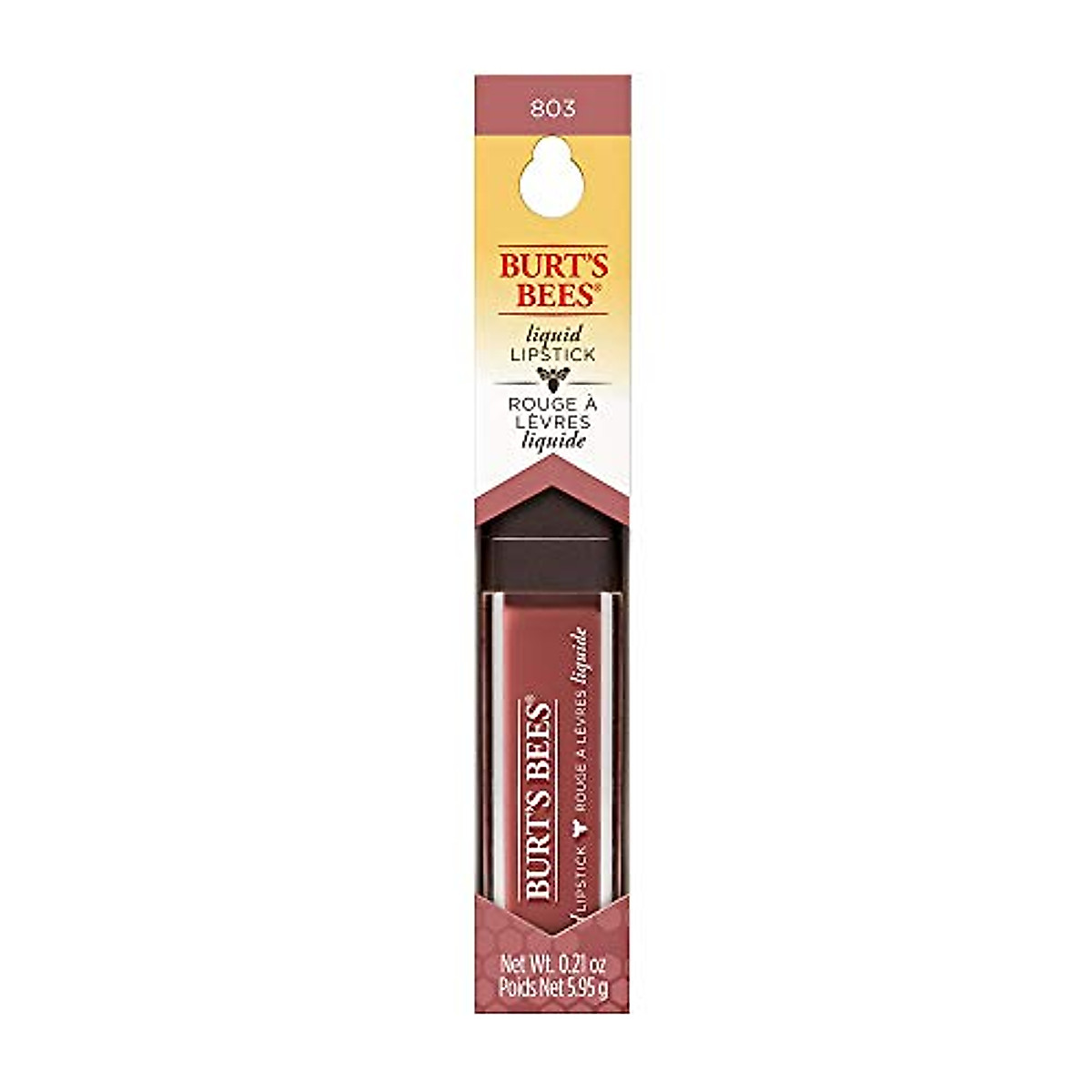 Burt's Bees 100% Natural Glossy Liquid Lipstick, Tidal Taupe, 1 Tube