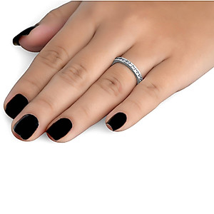 P3 POMPEII3 1ct Diamond Wedding Eternity Stackable 14K Ring New White Gold - Size 5.5